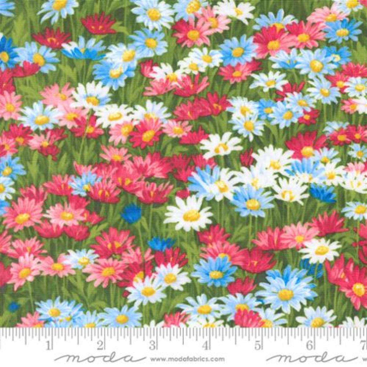 Moda Wildflowers Collection Daisies Floral Americana Fabric 0.5m ...