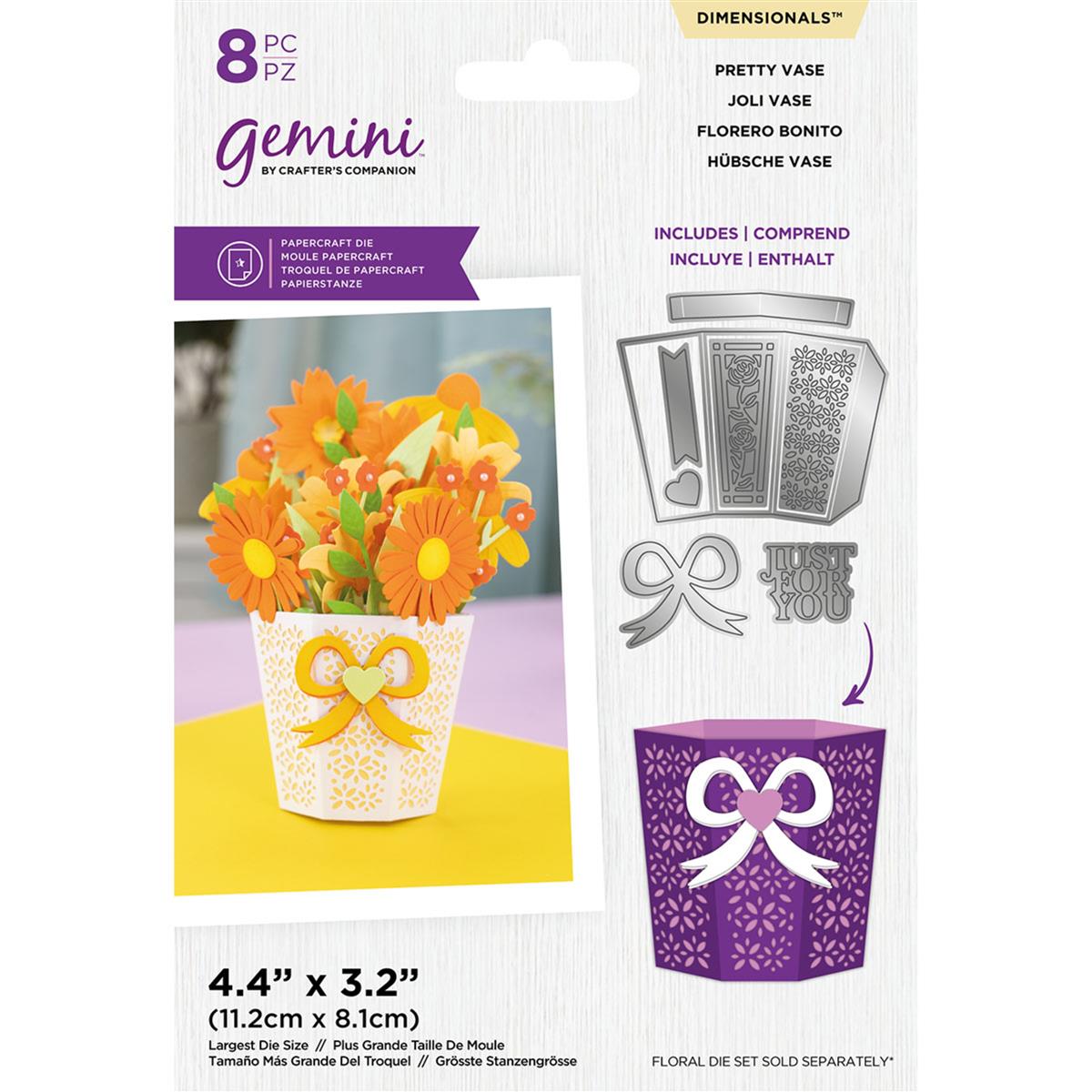 Gemini - Metal Die - Dimensionals - Pop-Up Vase - Pretty Vase - 8PC ...