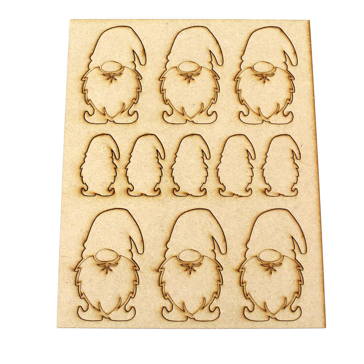 MDF Gnome Embellishments, 11pcs | HobbyMaker