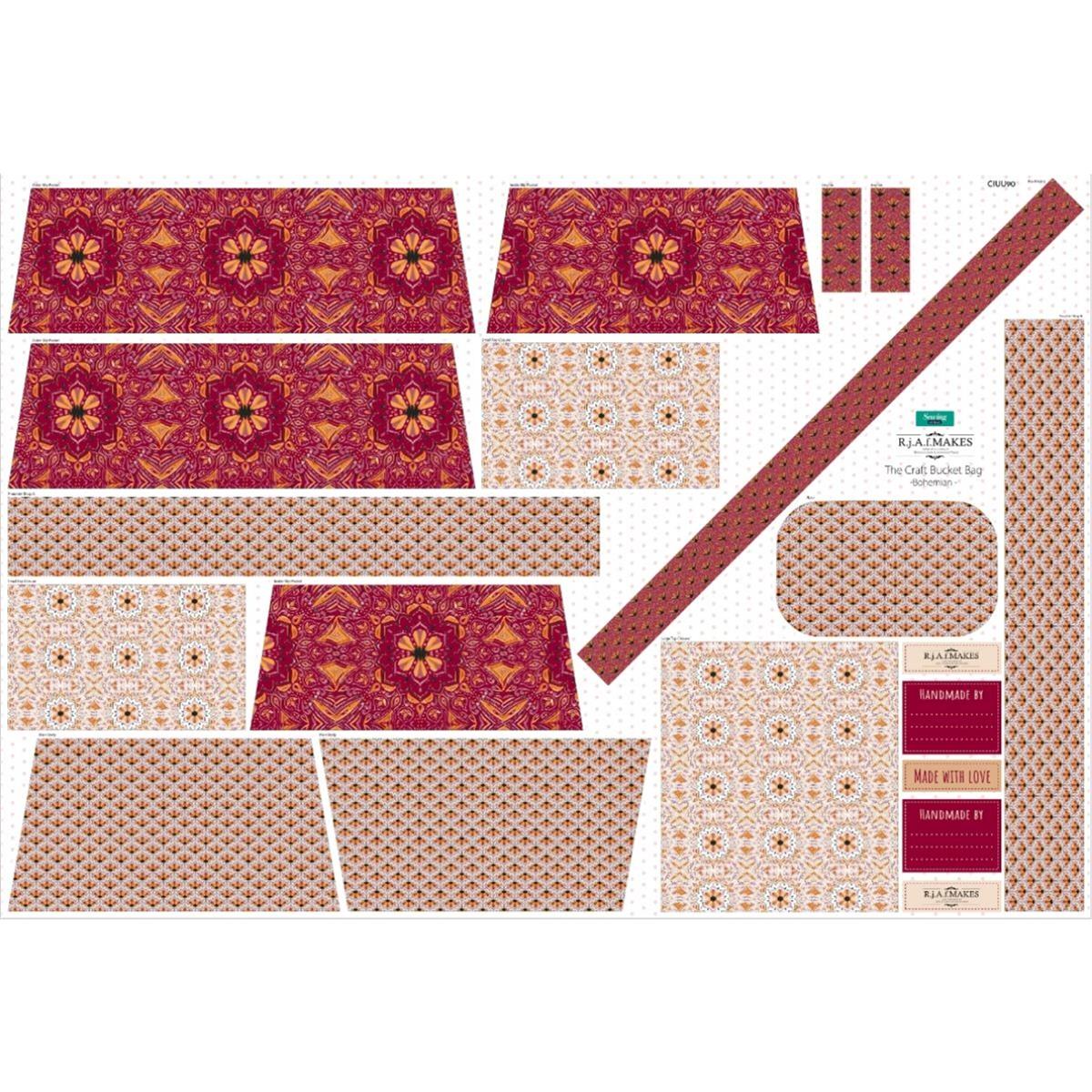 Becky Alexander Frost Bright Floral Bohemian Fabric Panel (140x99cm ...