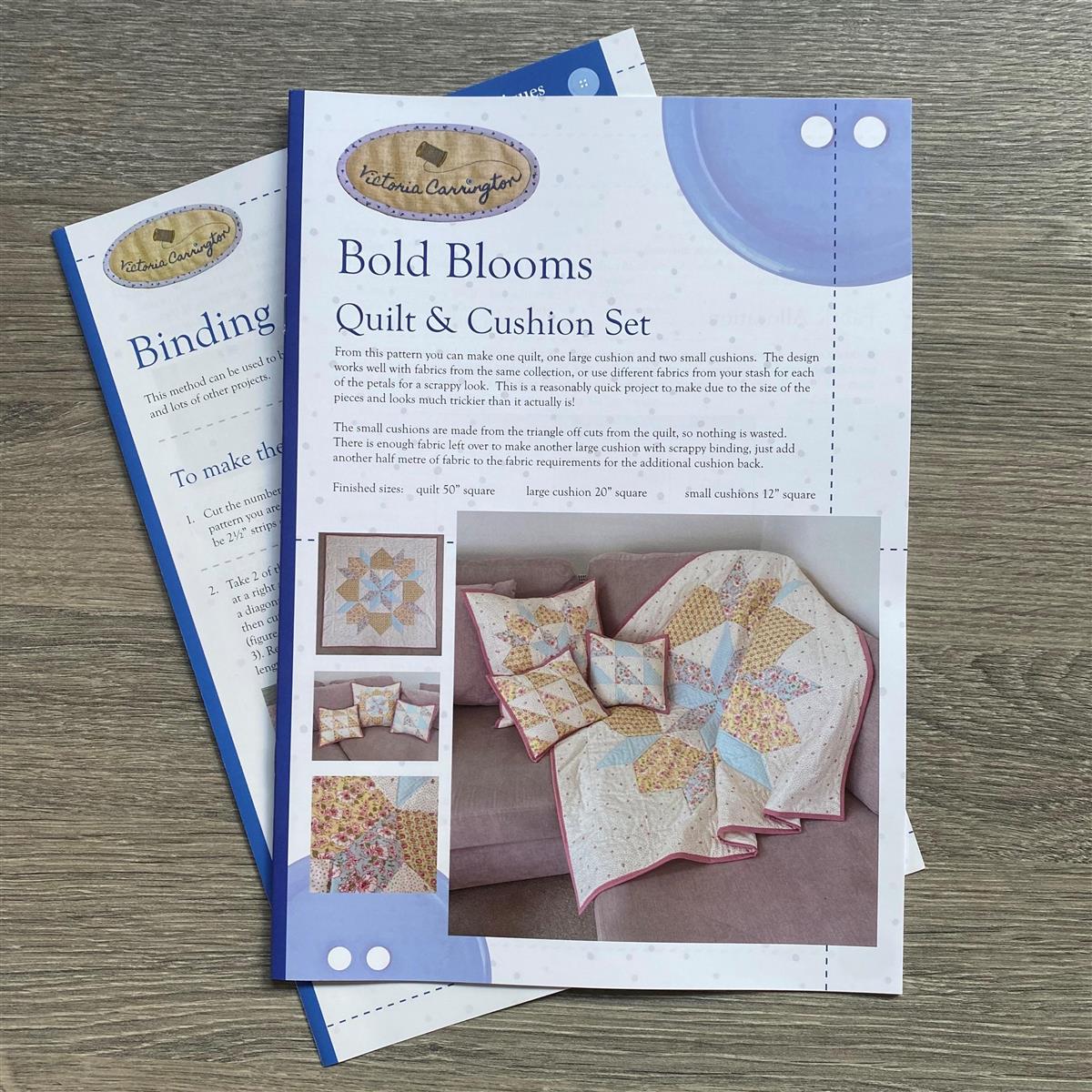 Victoria Carrington's Bold Blooms Quilt & Cushion Set Instructions ...