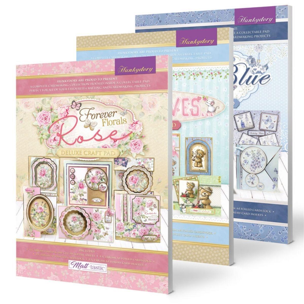 Deluxe Craft Pad Bundle, Forever Florals Rose, Teddy Loves & True Blue ...