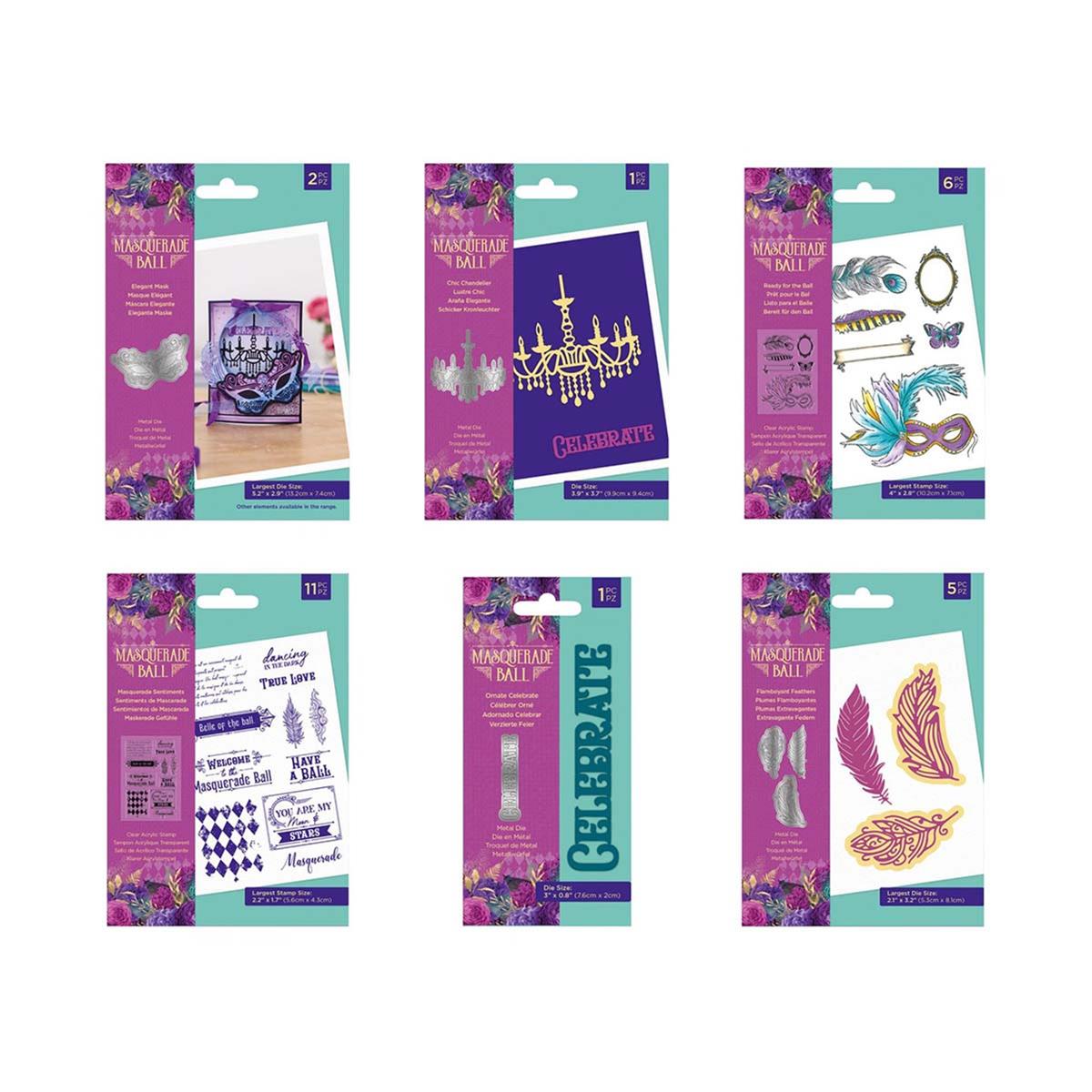 Crafter's Companion Masquerade Ball Mini Collection - 26 Elements | HobbyMaker