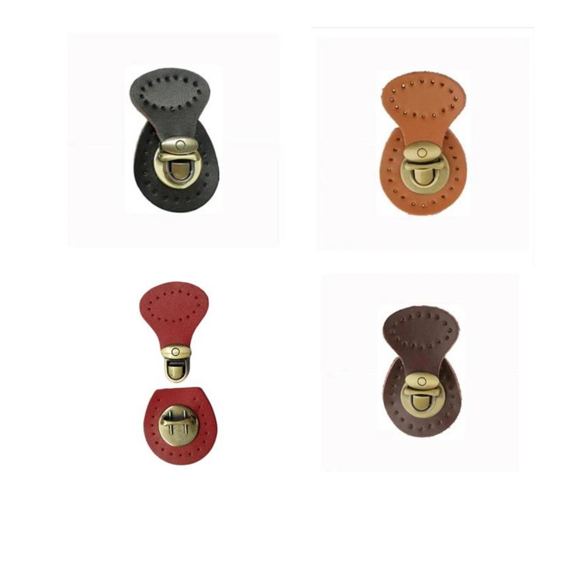 Sew on Leather Bag Fastening with Antique Brass Clasp Mega Bundle (4pcs ...