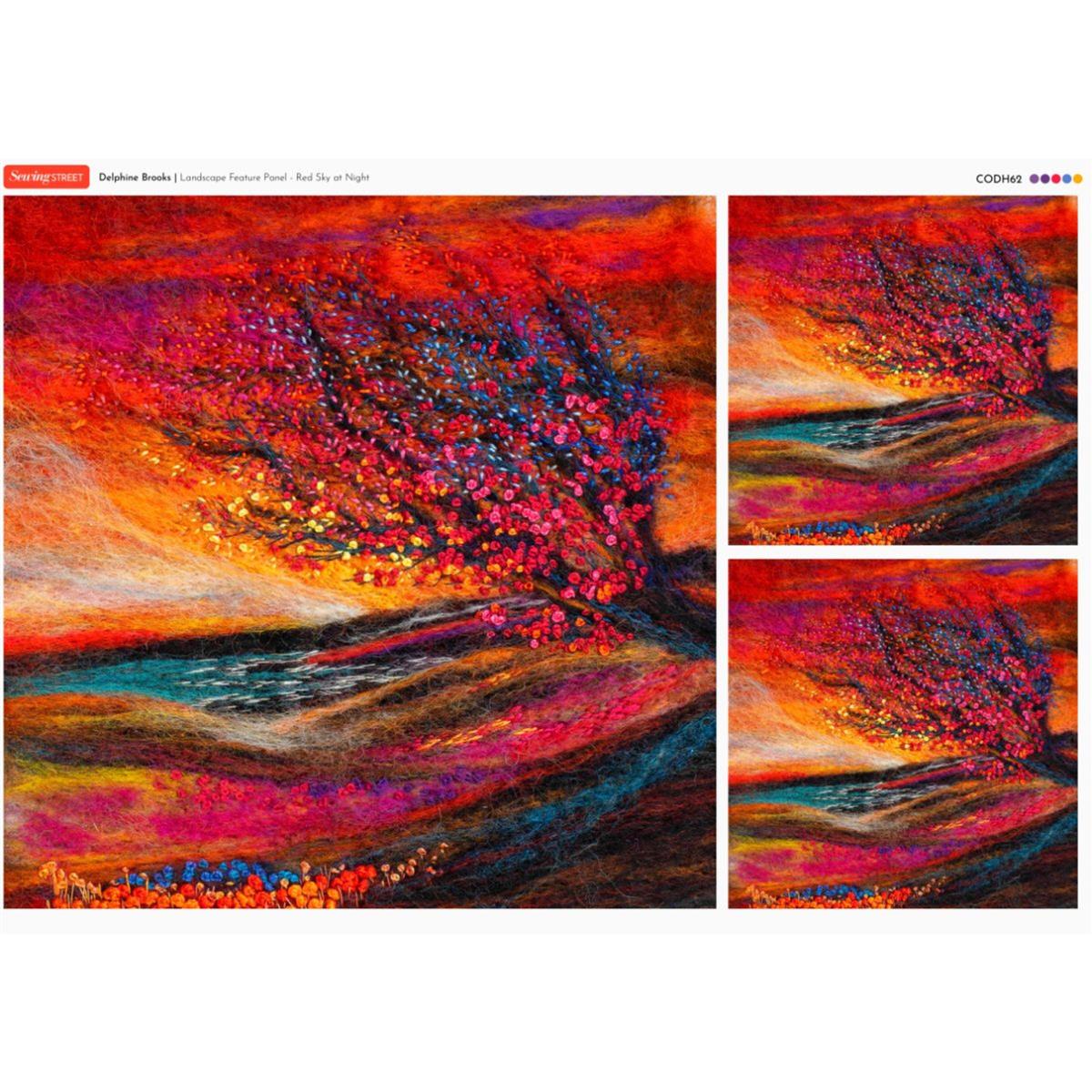 Delphine Brooks Feature Panel Red Sky at Night Fabric Panel (70 x 50cm ...
