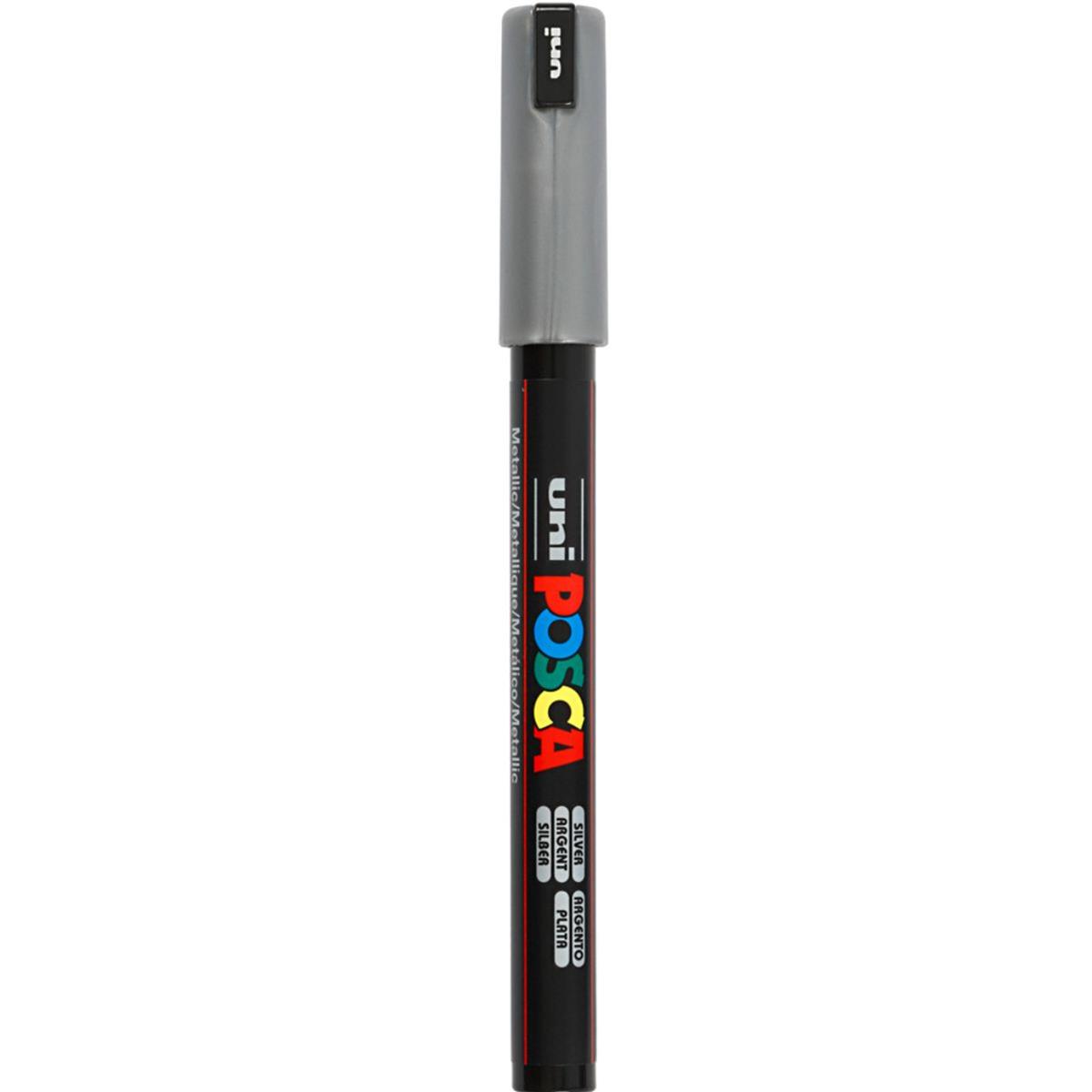 Posca Marker, silver, no. PC-1MR, line 0,7 mm, 1 pc | HobbyMaker