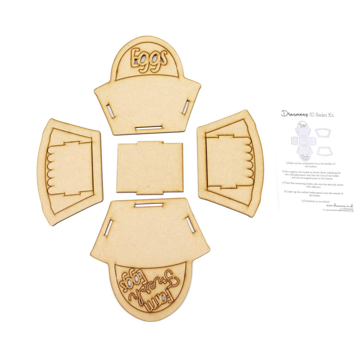 3D Basket MDF Kit, | HobbyMaker