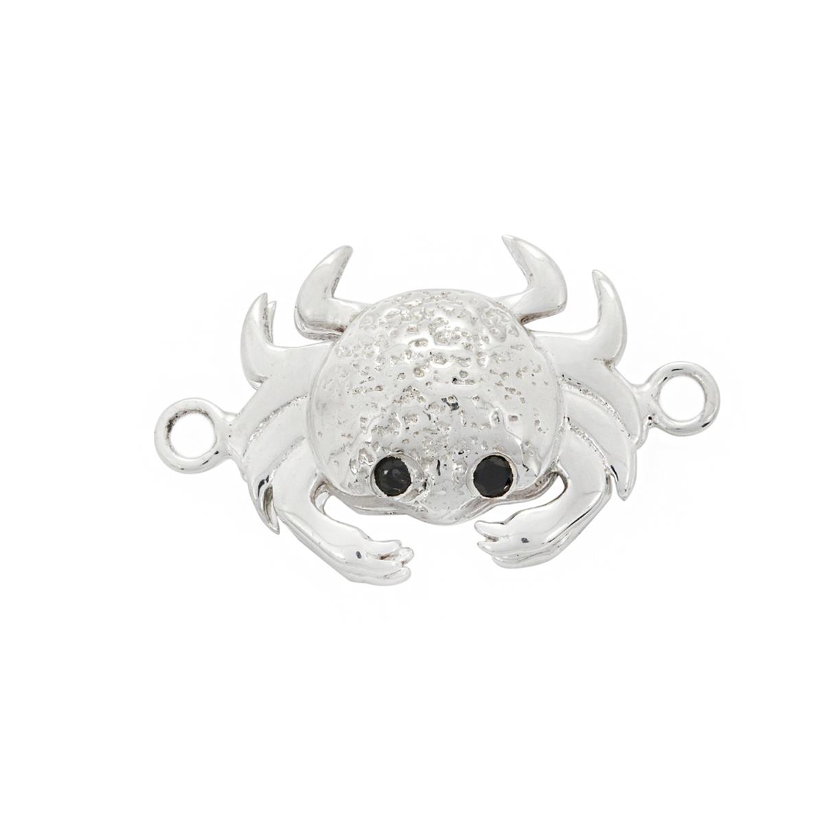 925 Sterling Silver Crab Magnetic Clasp Approx 25x15mm Set with Black ...