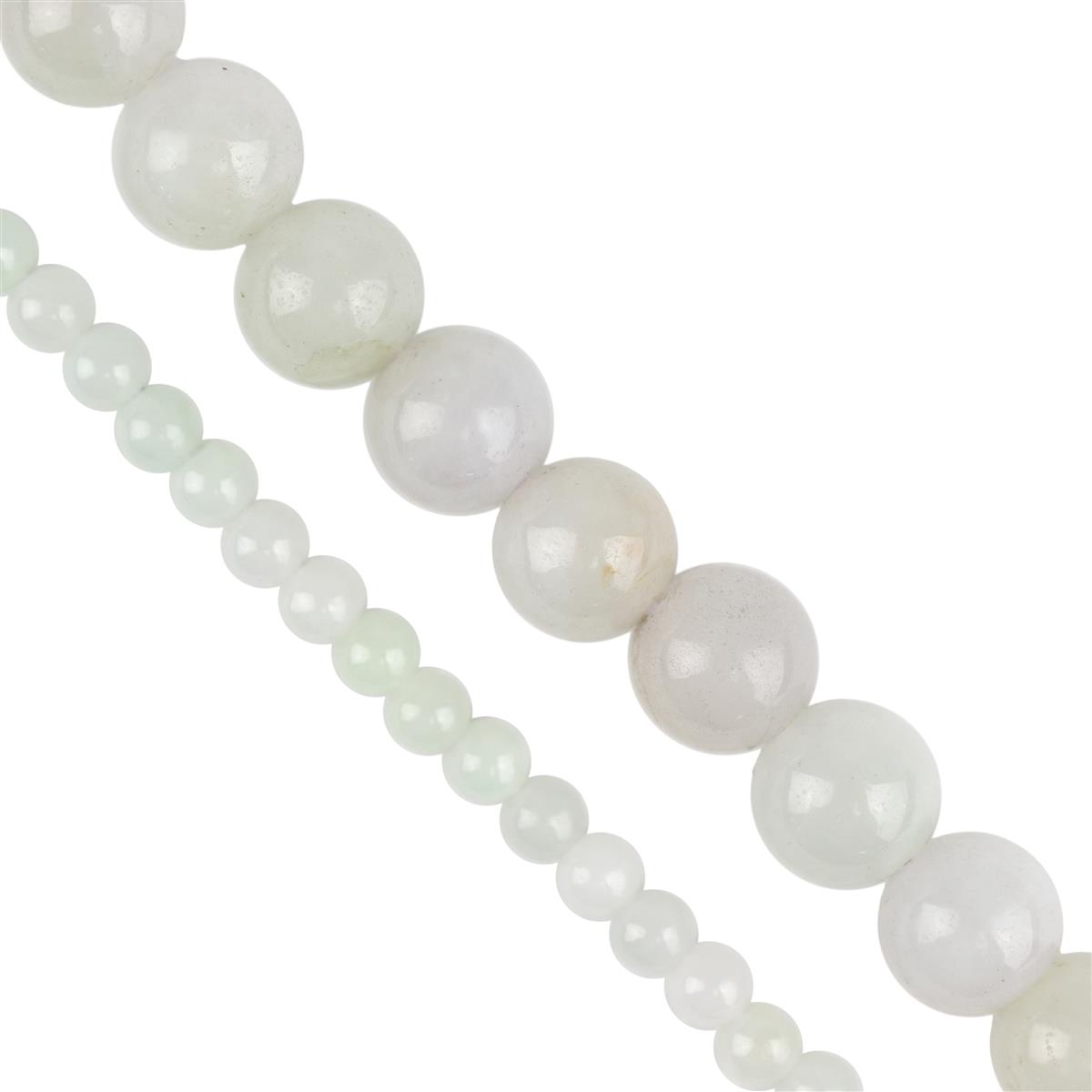 Type A Ice Water Type A Jadeite Plain Rounds Approx 8mm & 4mm ...