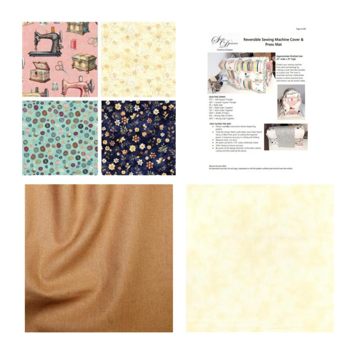 Suzie Duncan's Dan Morris Sewing Machine Cover Kit: Fabric (1m) & FQs ...