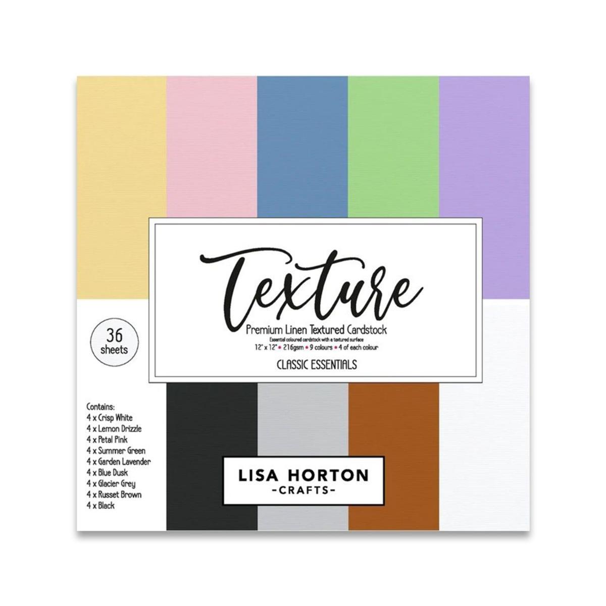 Lisa Horton Crafts 12x12 Premium Linen Textured Cardstock - 36 Sheets ...