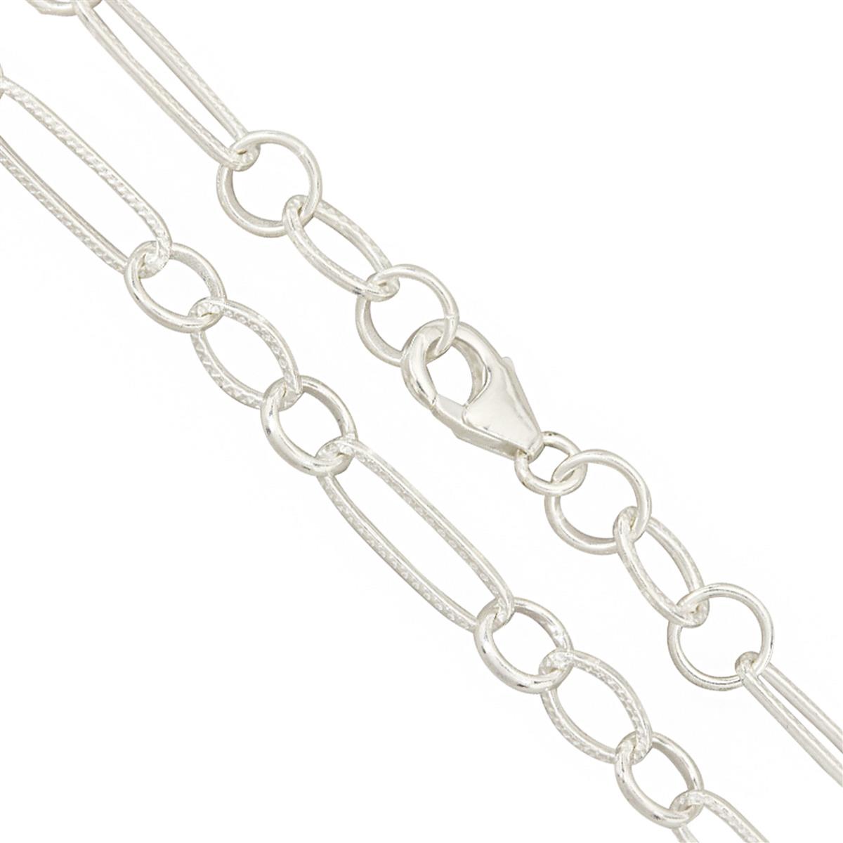 925 Sterling Silver Long & Round Link Necklace Approx 18 Inch ...