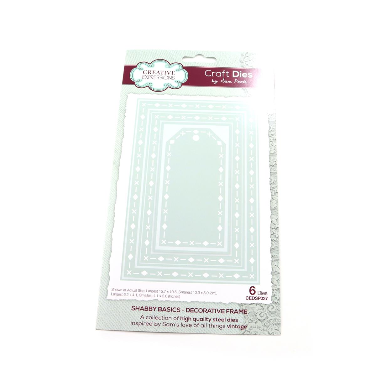 Creative Expressions Sam Poole Shabby Basics Decorative Frame Craft Die ...