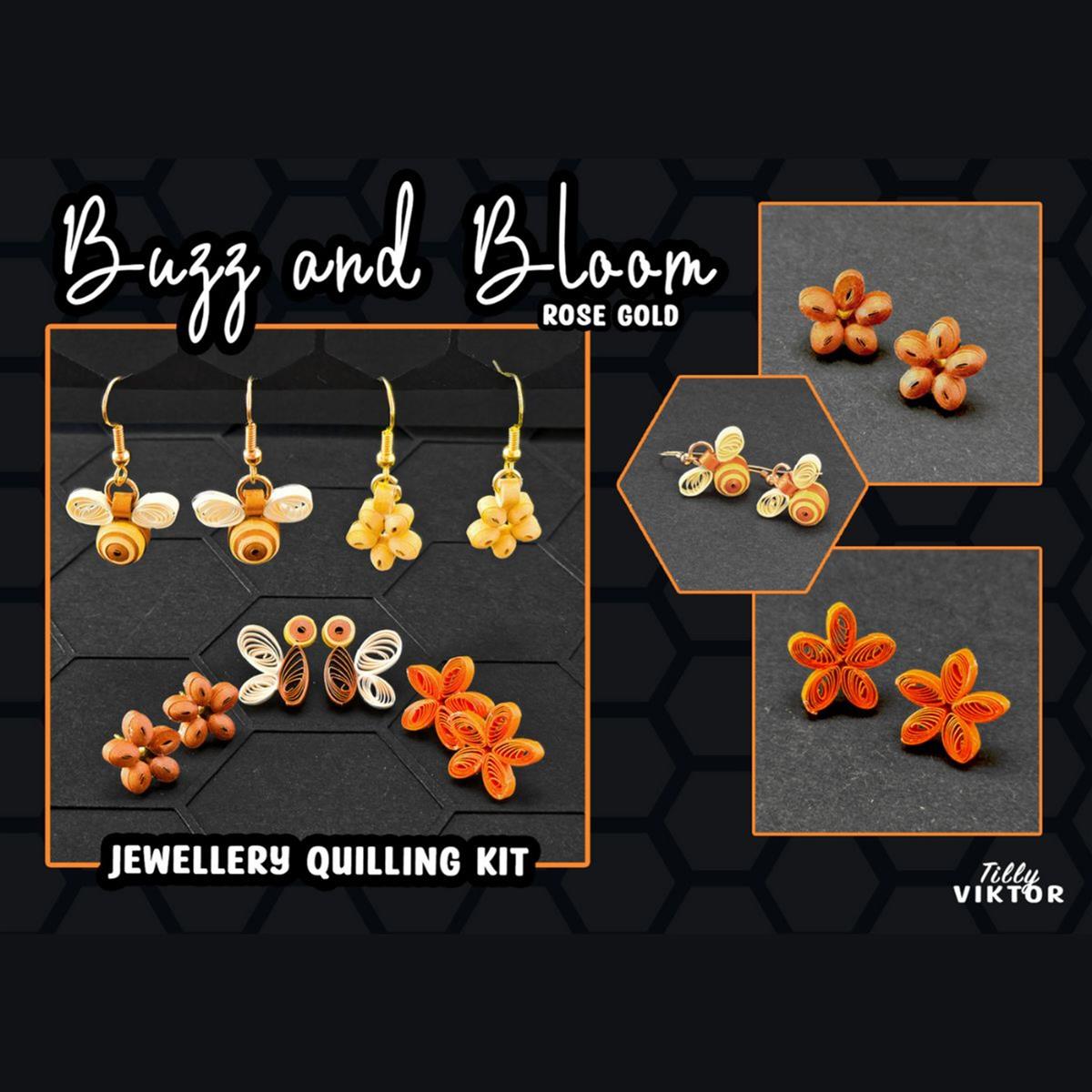 TillyViktor - Buzz and Bloom Bee Quilling Kit - Rose Gold (No Tools) | HobbyMaker