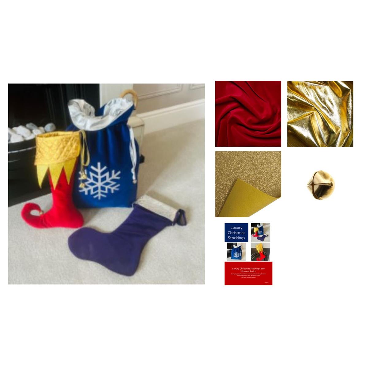 Delphine Brooks' Red Luxury Stocking & Sack Kit: Instructions, Fabric ...