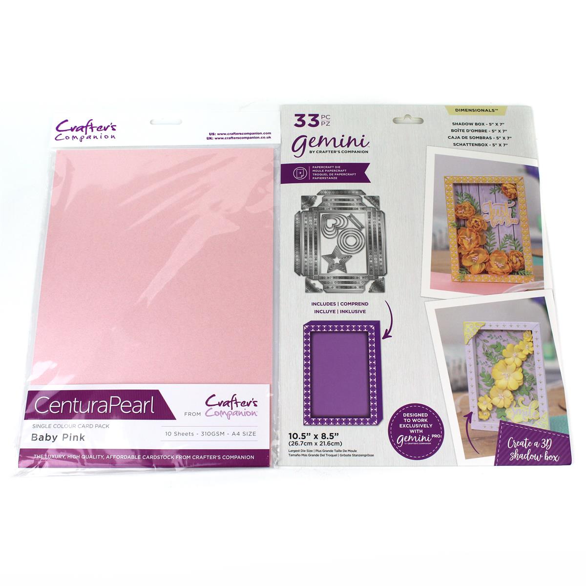 Gemini Shadow Box 5x7 Die with Free Baby Pink Centura Pearl Card - 33 ...