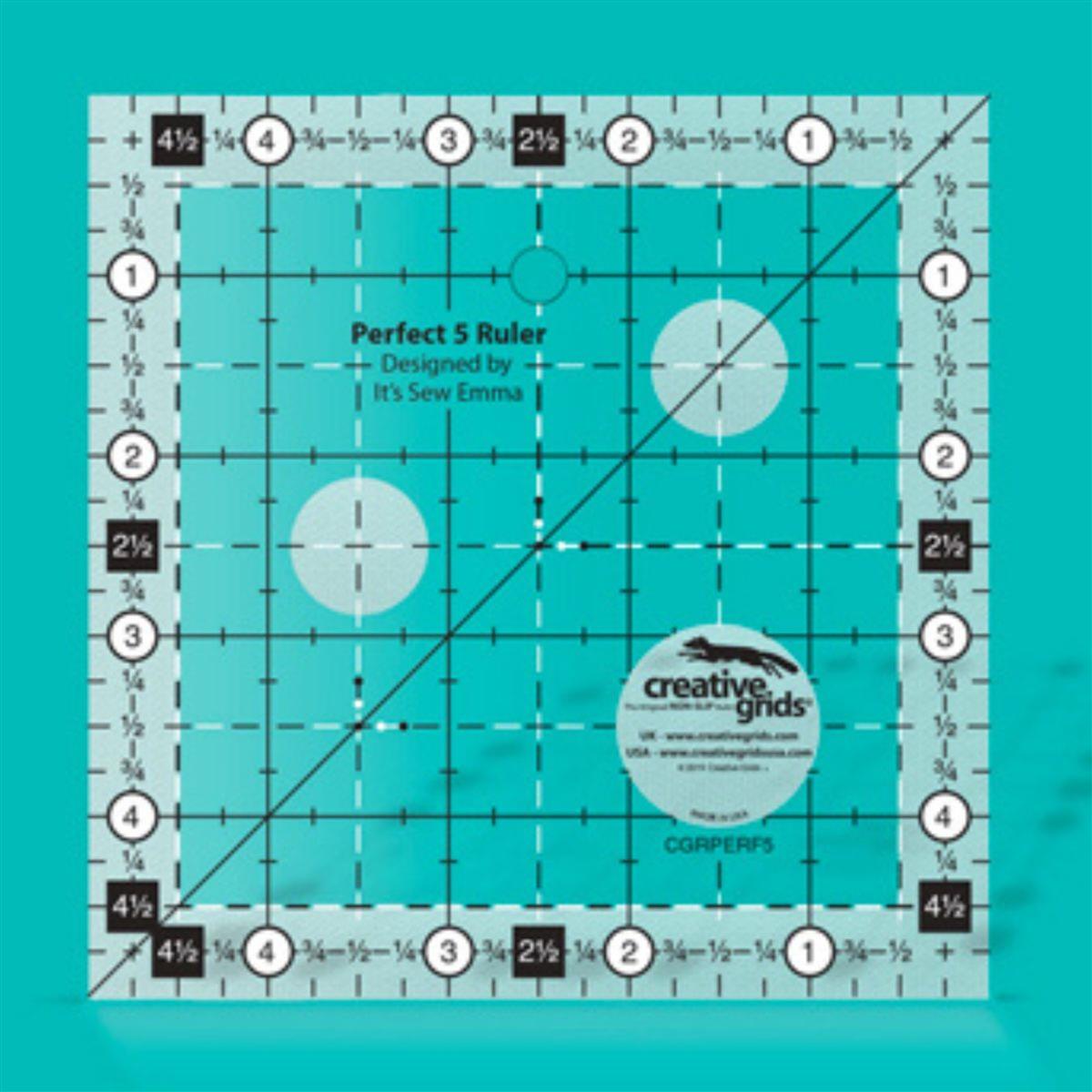 Creative Grids® Non-Slip Creative Grids Perfect 5 Ruler | SewingStreet