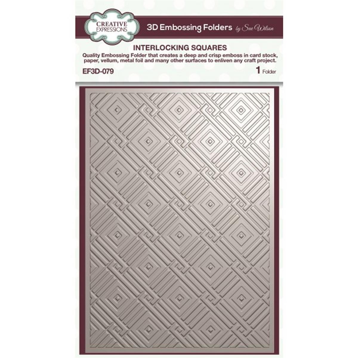 Creative Expressions Interlocking Squares 5 in x 7 in 3D Embossing ...