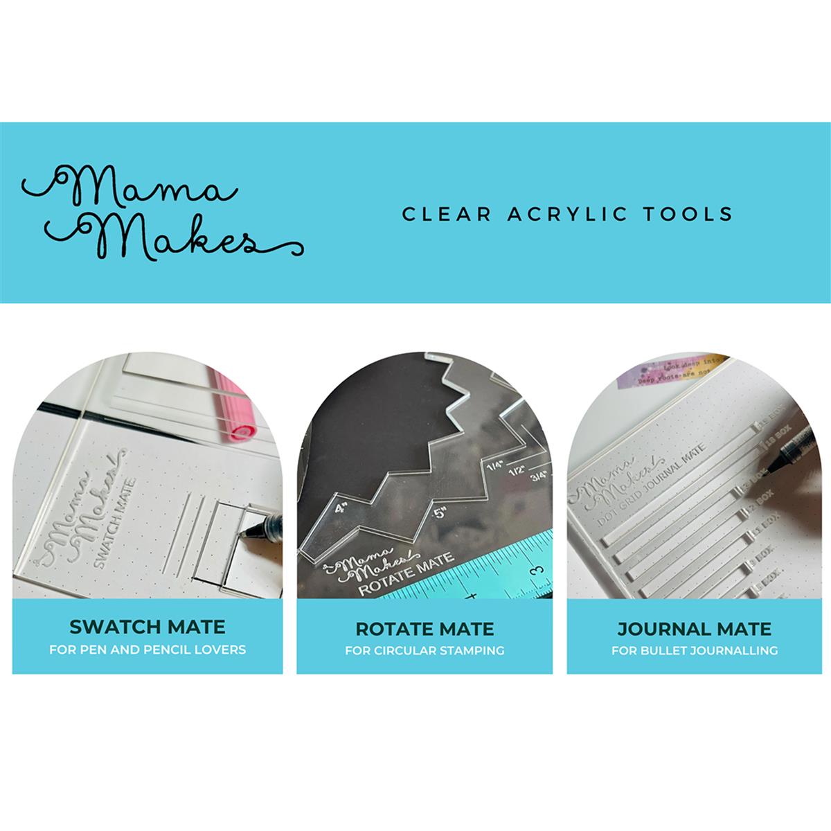 Mama Makes - Acrylic Tool Bundle including Swatch Mate, Journal Mate & Rotate Mate | HobbyMaker