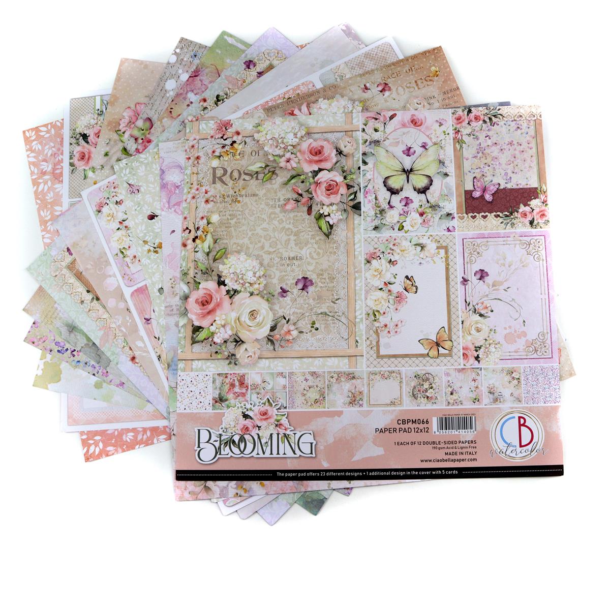 Ciao Bella Blooming 12 x 12 Paper Pad - 1 each of double-sided papers ...