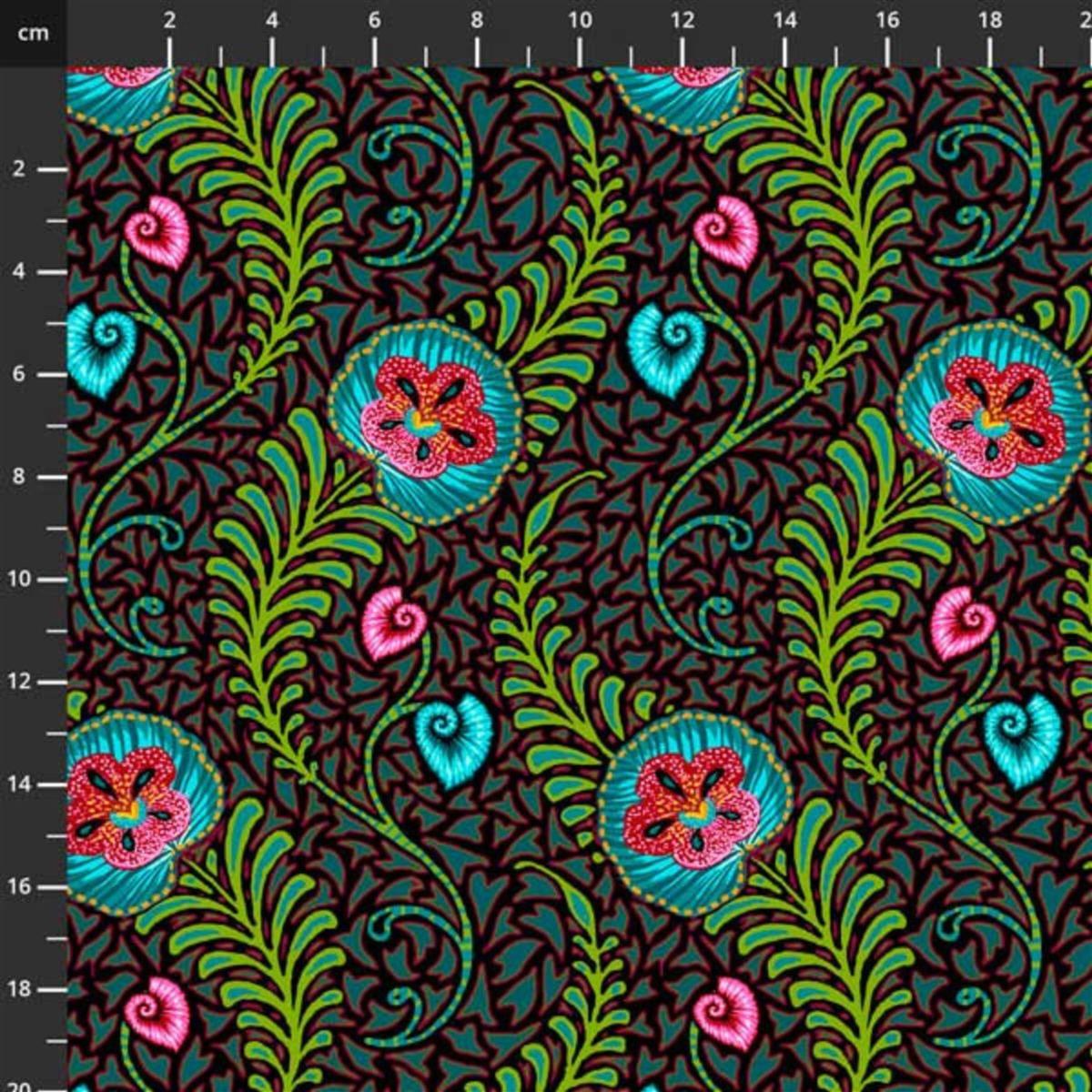 Odile Bailloeul Tropicalism Small Orchidees Dark Fabric 0.5m | SewingStreet