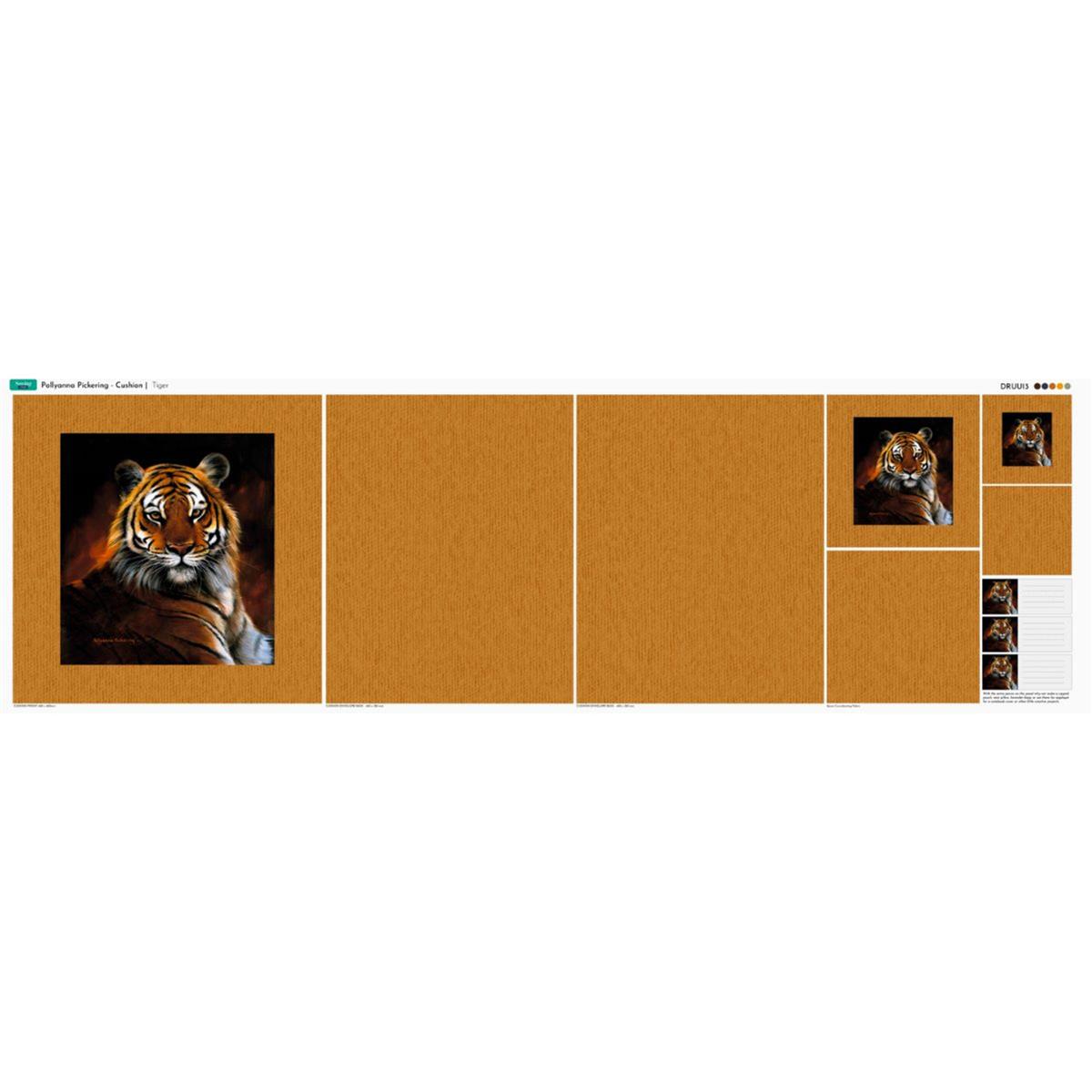 Pollyanna Pickering Tiger Cushion Fabric Panel 140cm x 47cm | SewingStreet