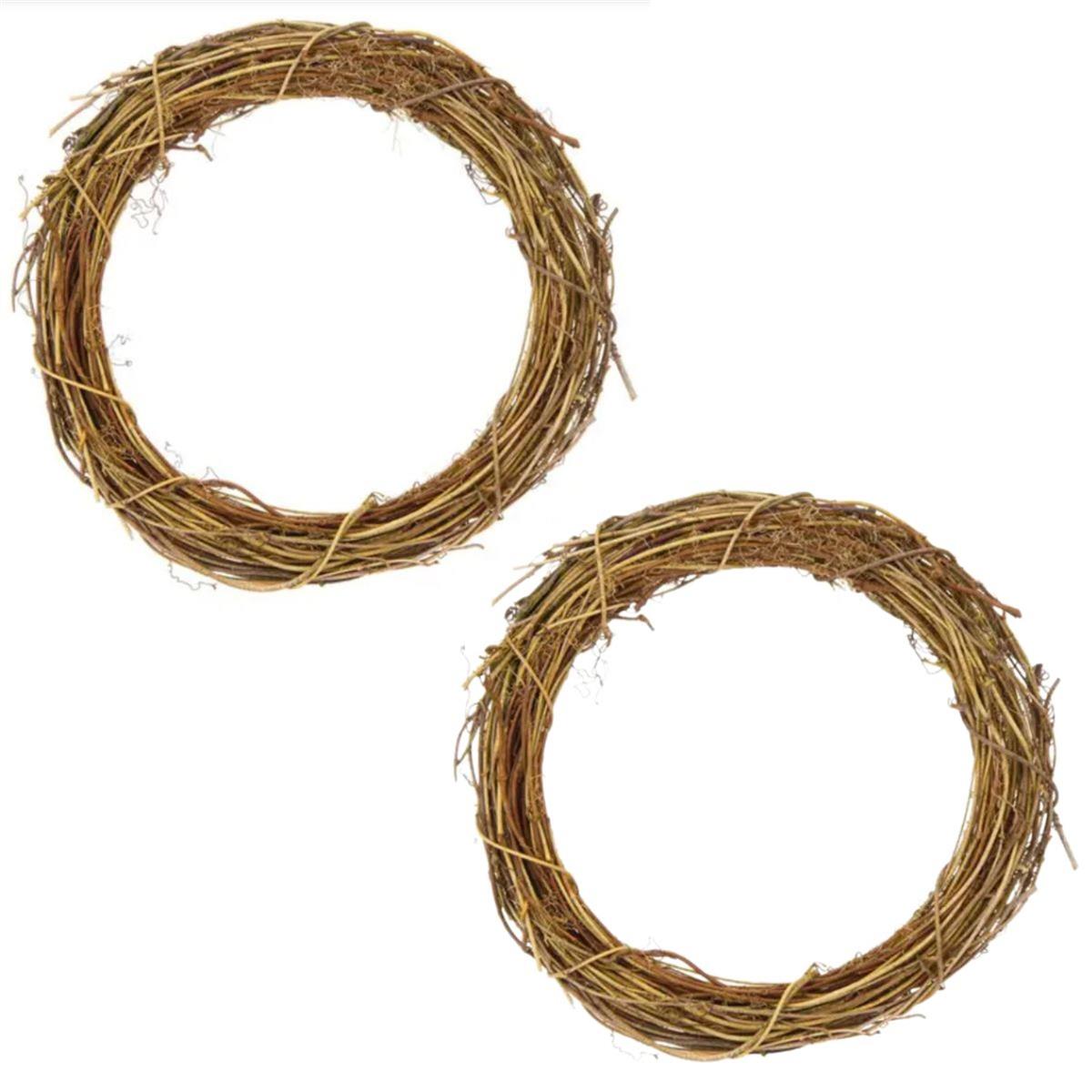 Pack of 2 Wooden Round Wreath Bases | HobbyMaker