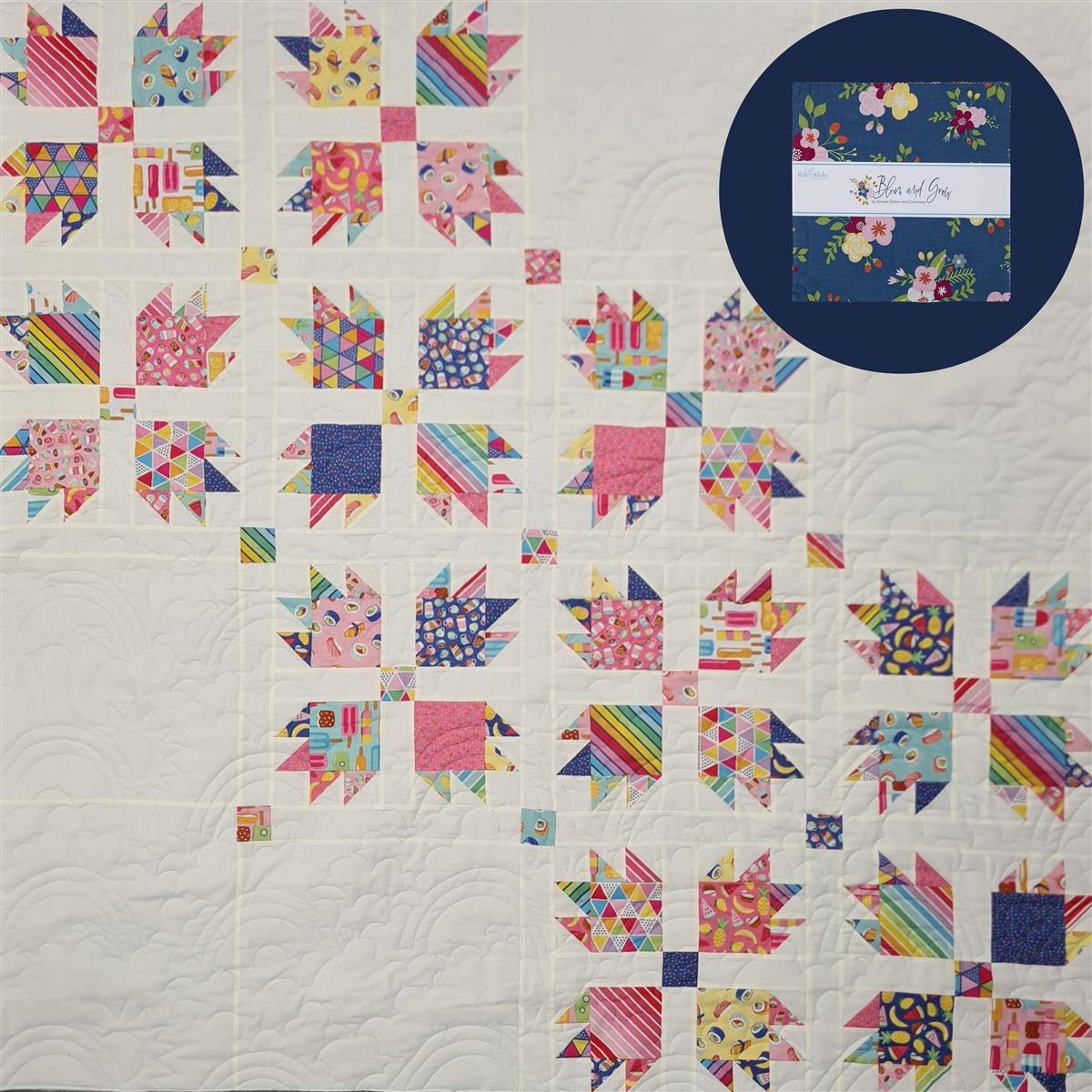 Riley Blake Bloom and Grow Paw Tracks Quilt Kit (64x64): Pattern, 10 ...