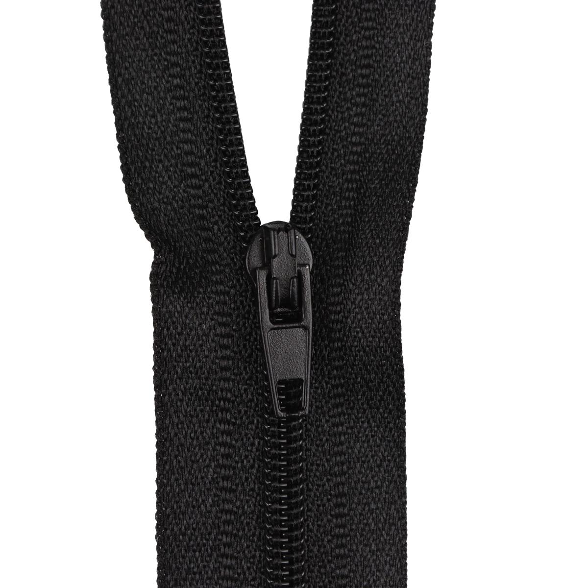 24cm Black Nylon Closed End Zip, 1pc | SewingStreet