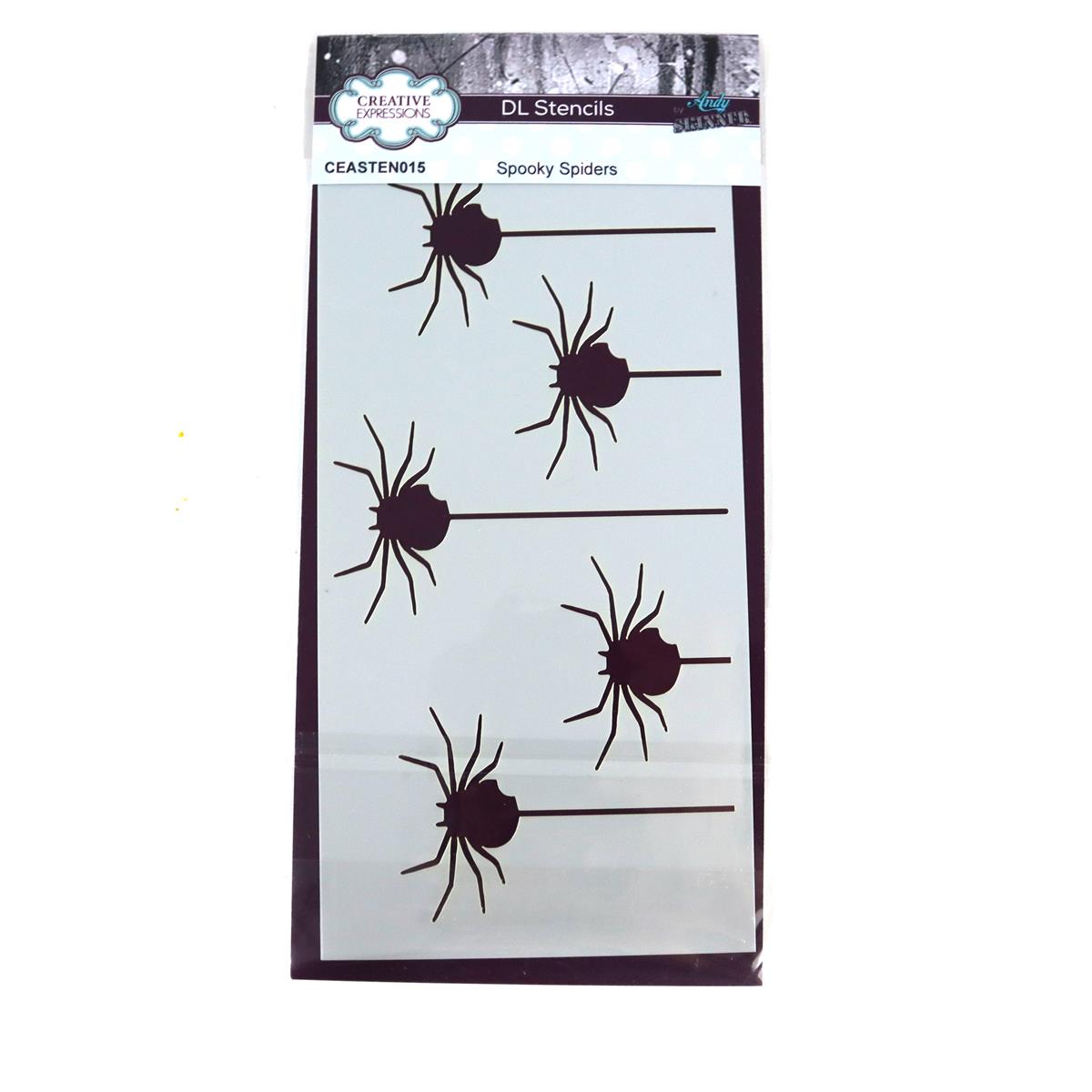 Creative Expressions Andy Skinner Spooky Spiders DL Stencil | HobbyMaker Creative Expressions Andy Skinner Spooky Spiders DL Stencil | HobbyMaker