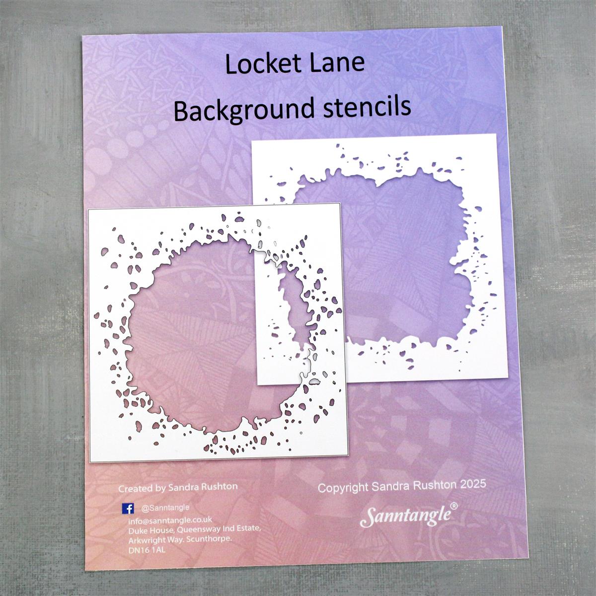 Sanntangle - Locket Lane background frame stencils | HobbyMaker