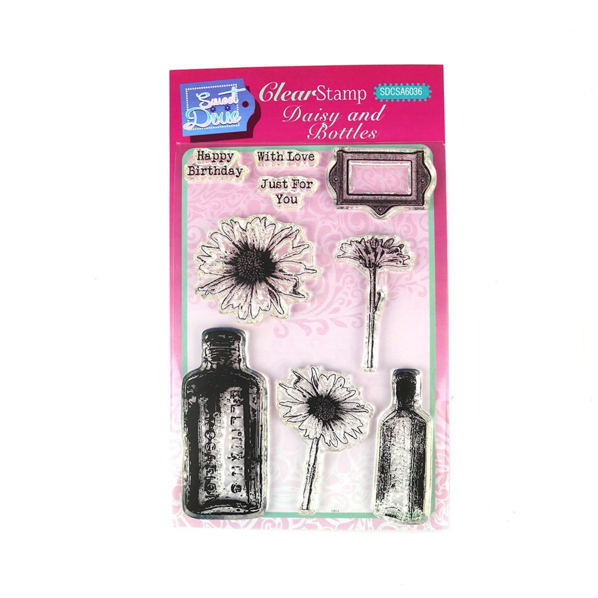 Sweet Dixie Daisy and Bottles Clear Stamp | HobbyMaker