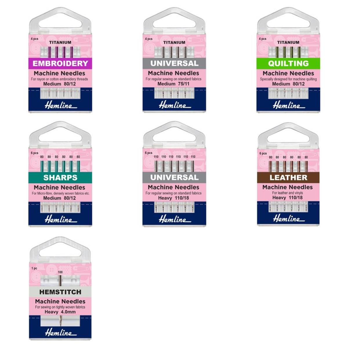 Hemline Sewing Machine Needle Bundle - Pack of Seven | SewingStreet