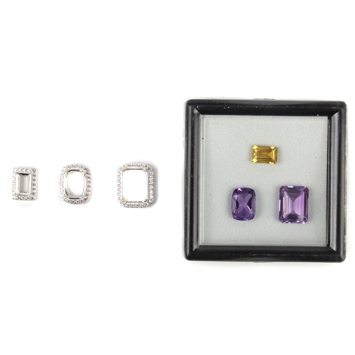 Lilac Sunset; Amethyst, Citrine & Tab Settings with Pave Setting ...