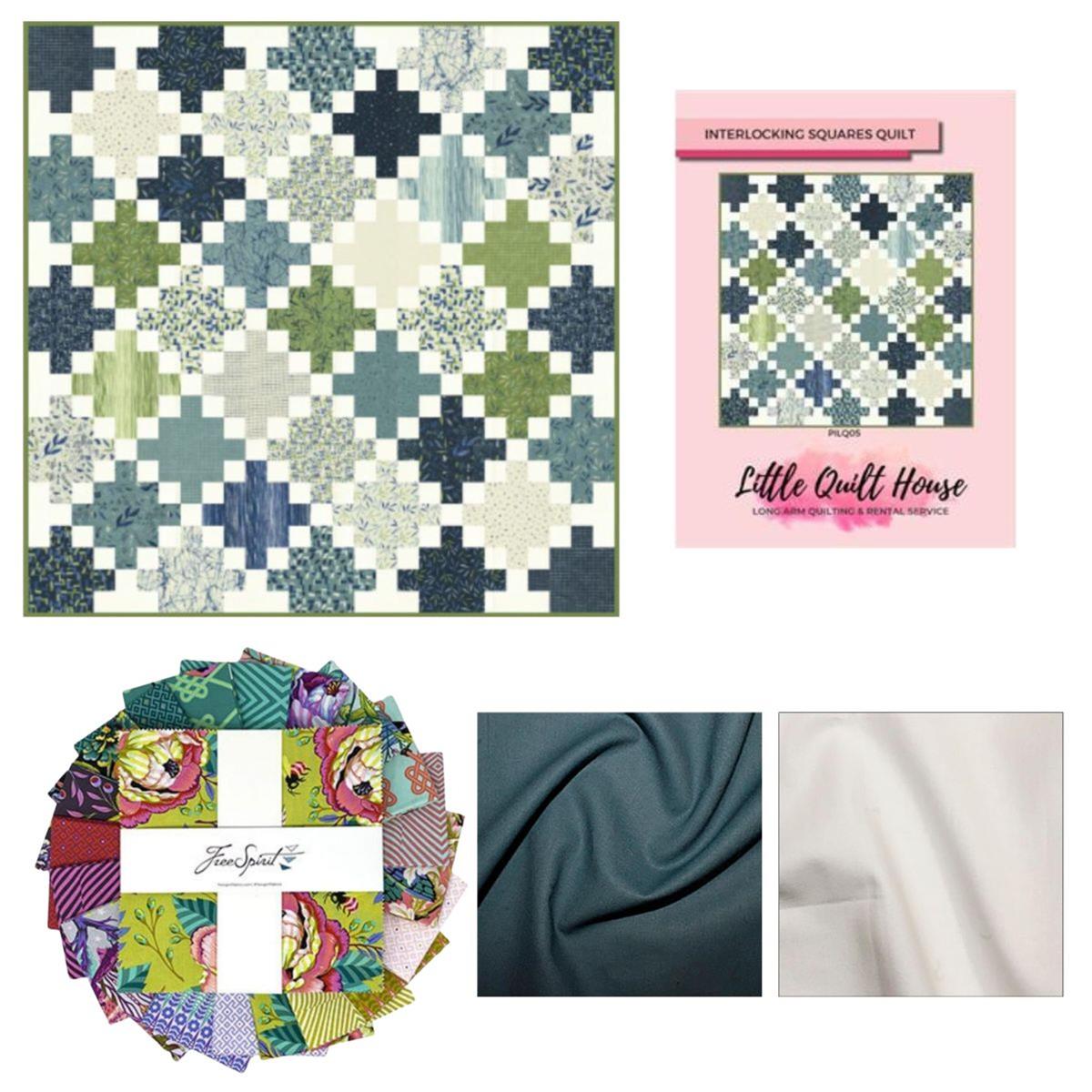 Amanda Little's Tula Pink Moon Garden Interlocking Square Quilt Kit ...