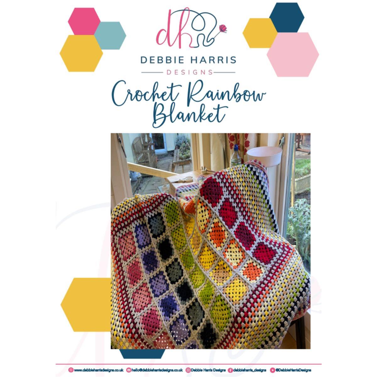 Debbie Harris Designs Crochet Rainbow Blanket Instructions | SewingStreet