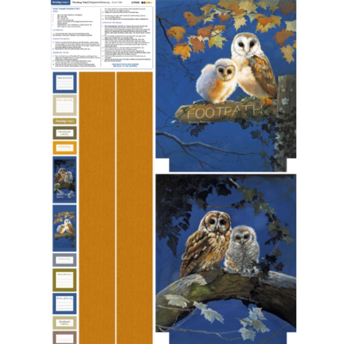 Pollyanna Pickering Owl Tote Bag Fabric Panel (70 x 98cm) | SewingStreet