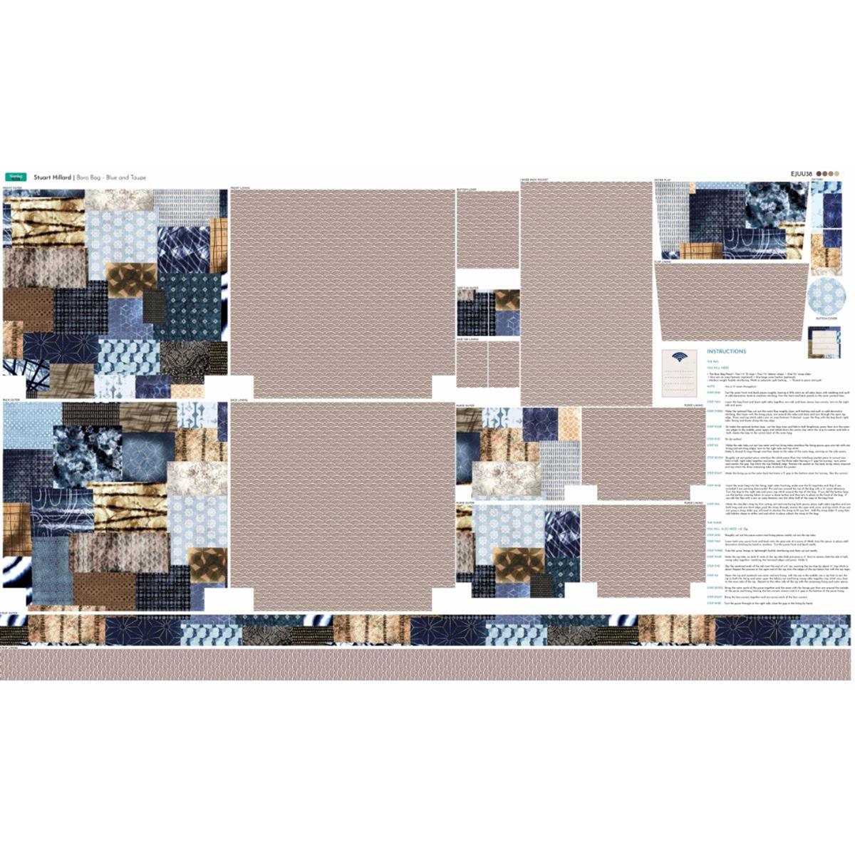 Stuart Hillard Boro Tote Bag Fabric Panel Colour 2 | SewingStreet