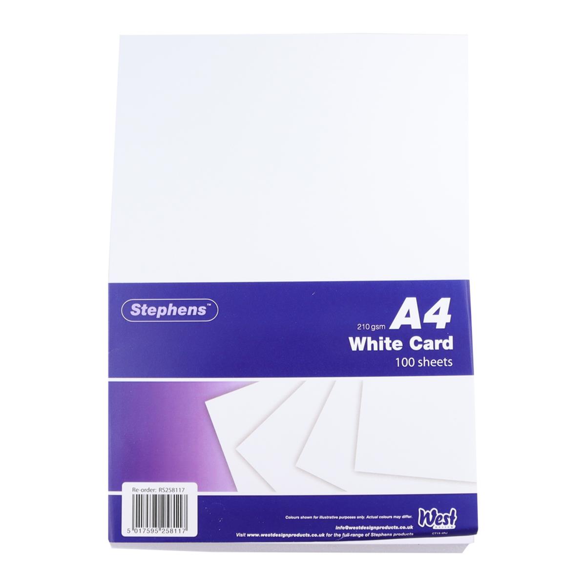 Stephens Card White A4 210gsm 100 Sheets | HobbyMaker