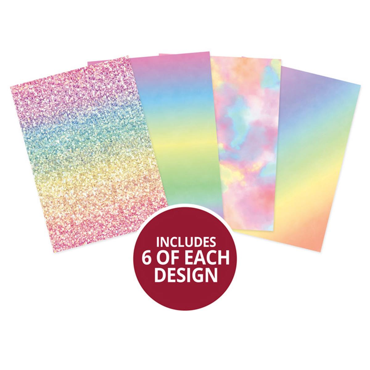 Essential Paper Packs - Rainbow Rays - 24 x 130gsm A4 background papers ...