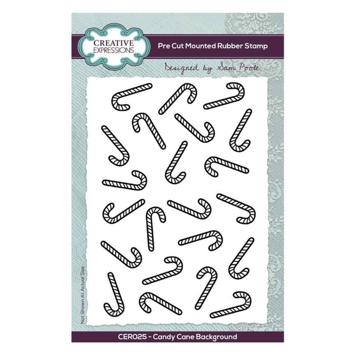 Creative Expressions Sam Poole Candy Cane Background 6 in x 4 in Pre ...