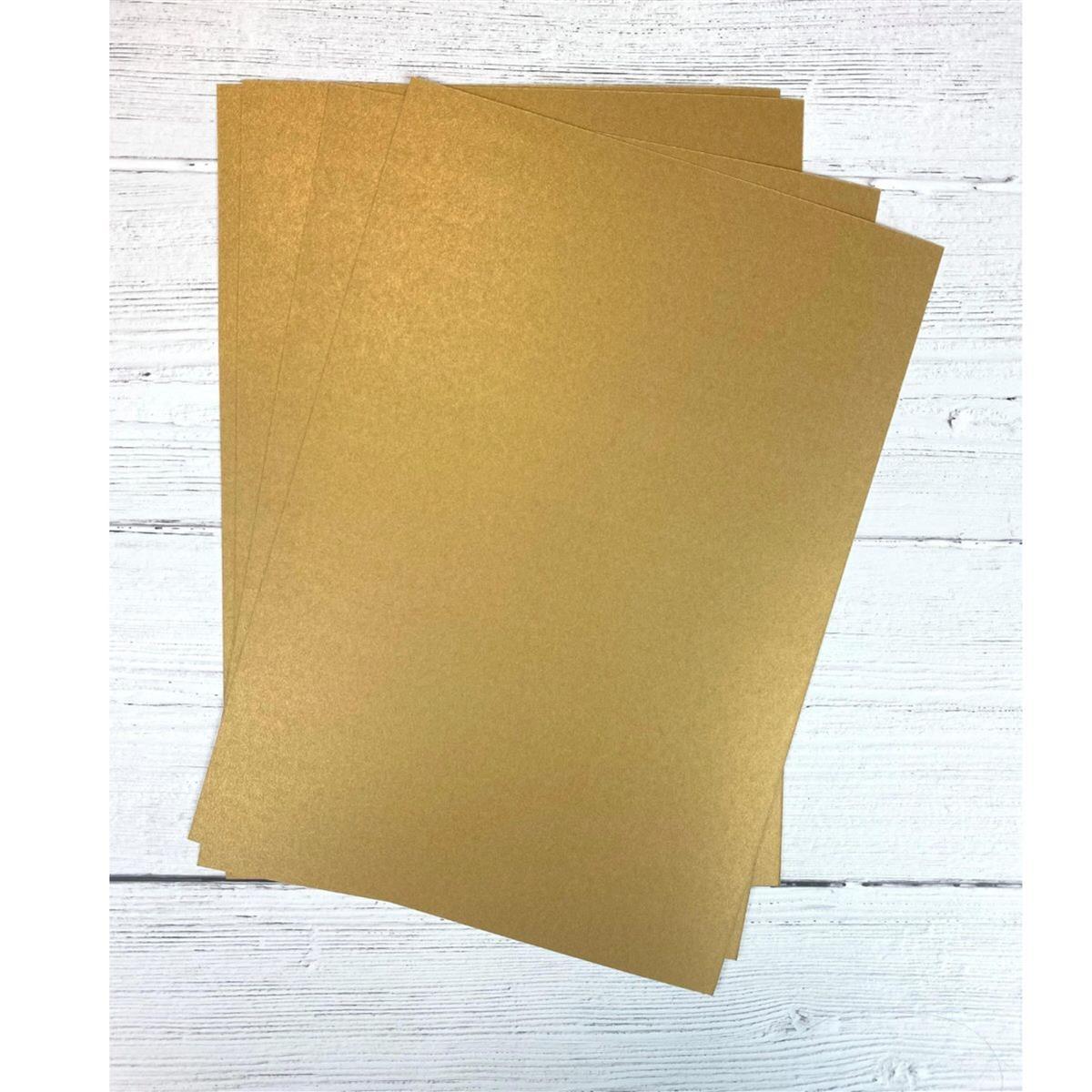 A4 Pearl Card Gold 300gsm Pack of 10 | HobbyMaker