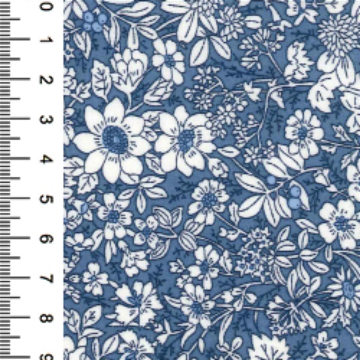 Delph Blue Floral Cotton Fabric 0.5m | SewingStreet