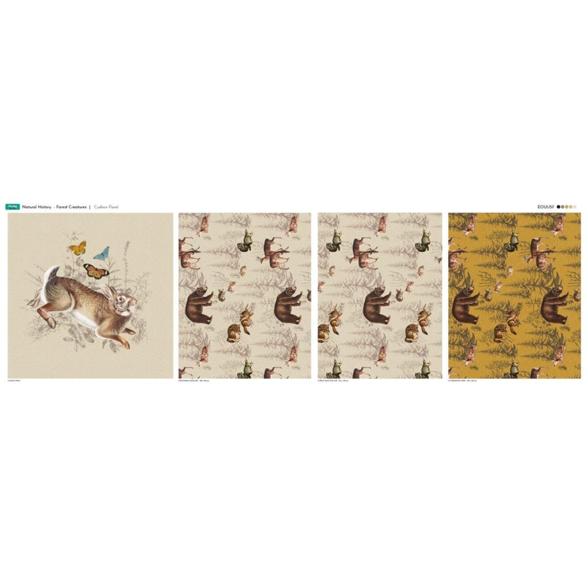 Woodland Creatures Cushion Fabric Panel (140 x 51cm) | SewingStreet