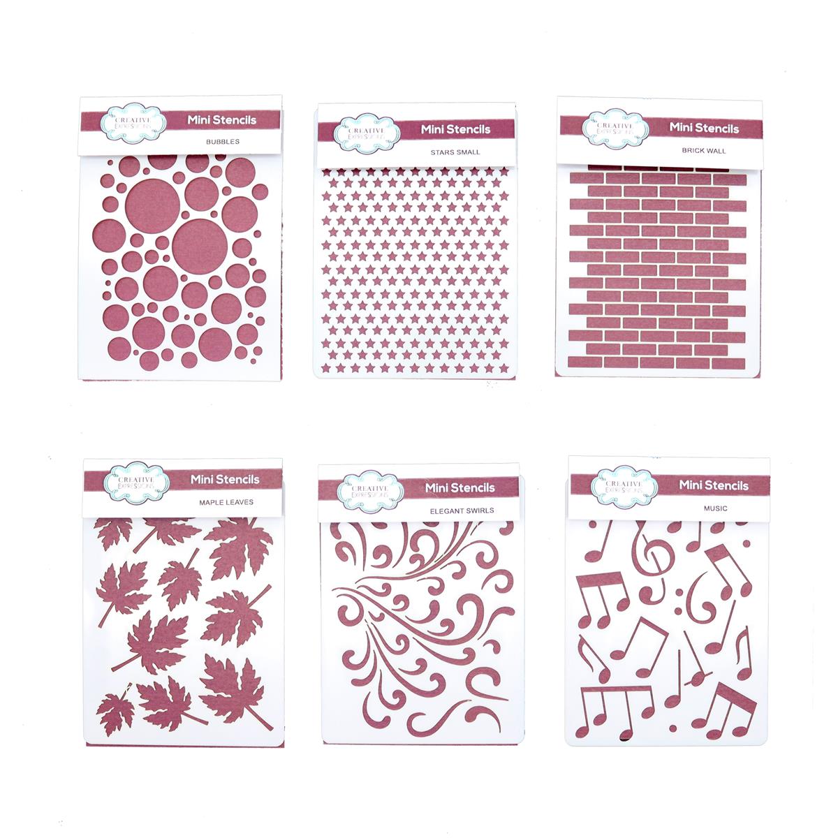NEW Bundle of 6 CE Mini Stencils - Set B | HobbyMaker