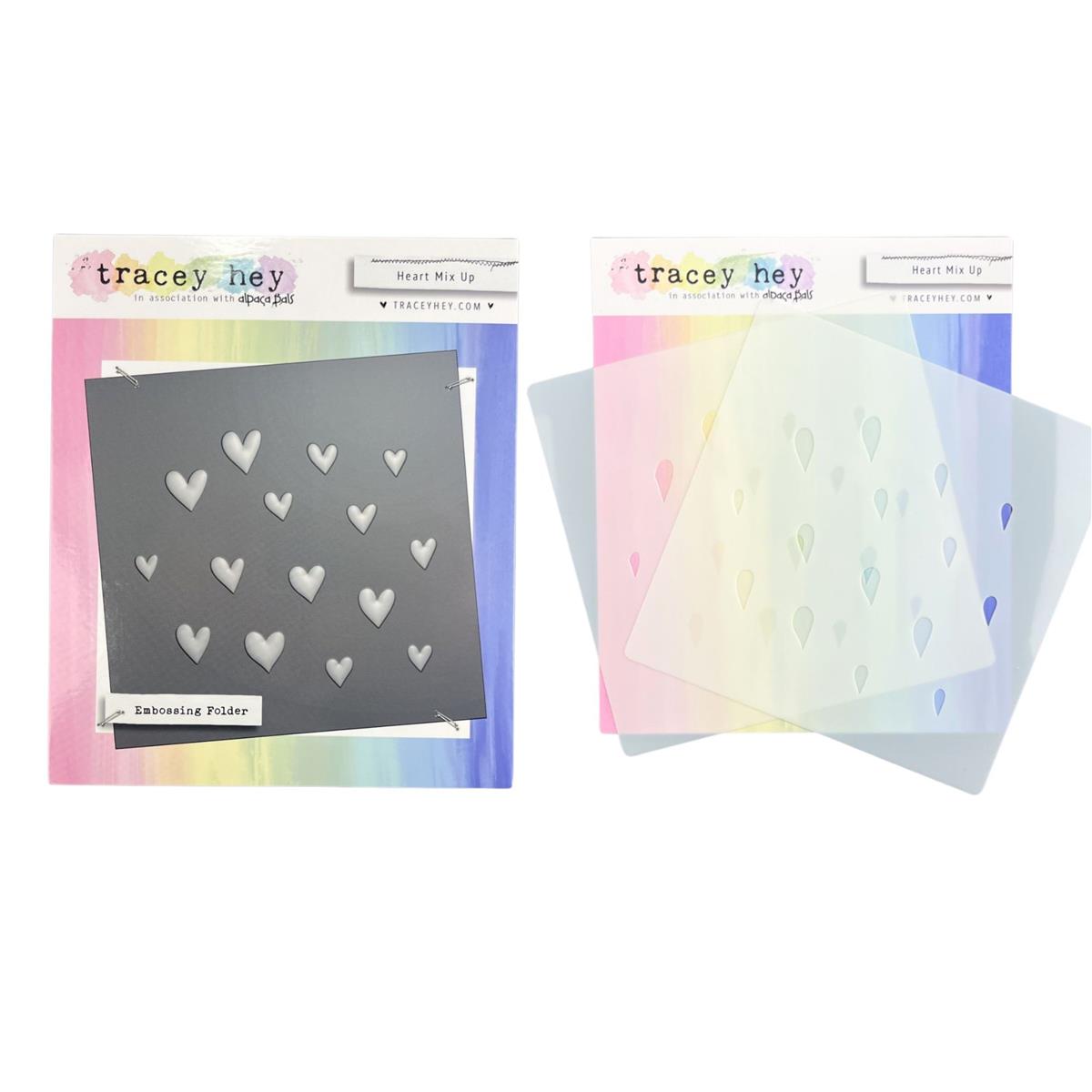 Tracey Hey - Heart Mix Up Embossing Folder & Stencils | HobbyMaker
