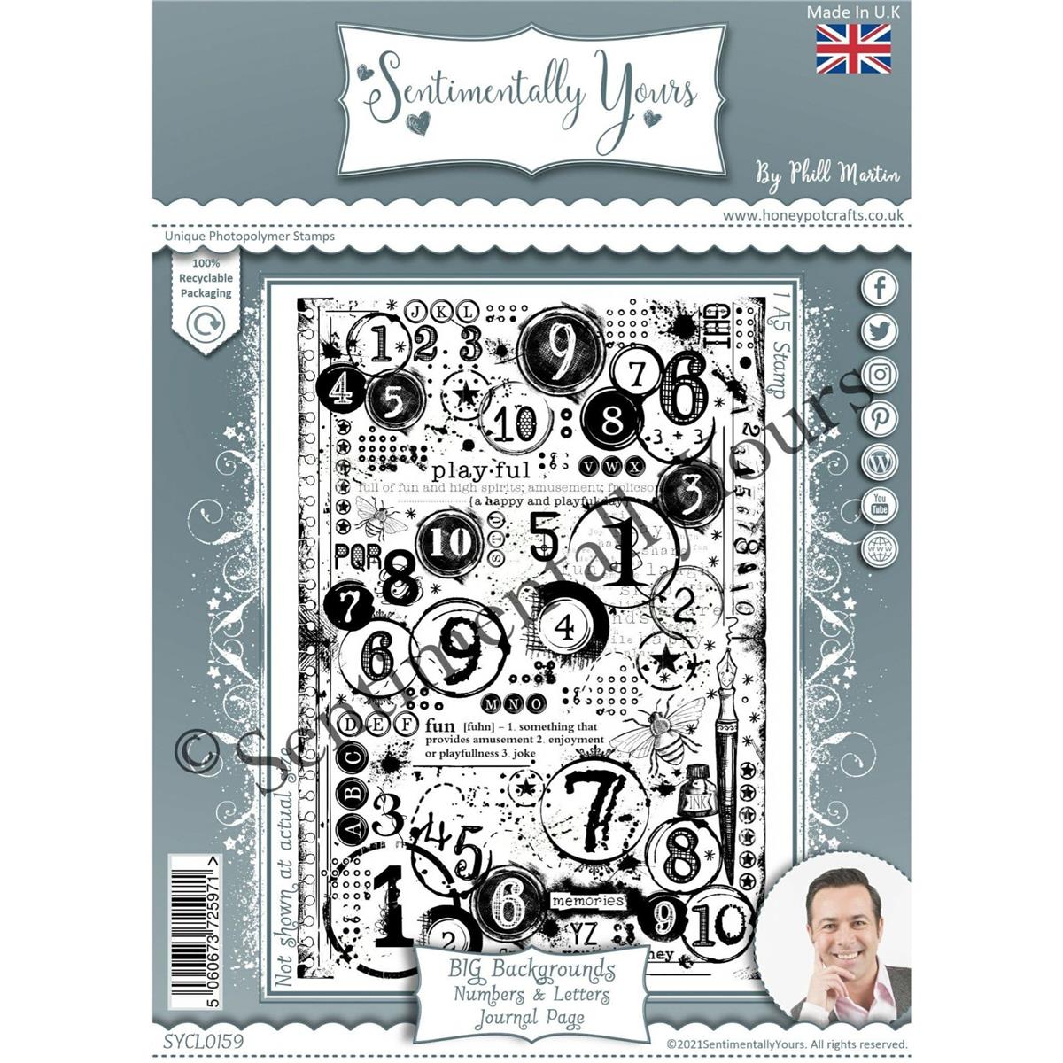 Big Background Stamp Set - Numbers & Letters (A5 Stamp Set) | HobbyMaker