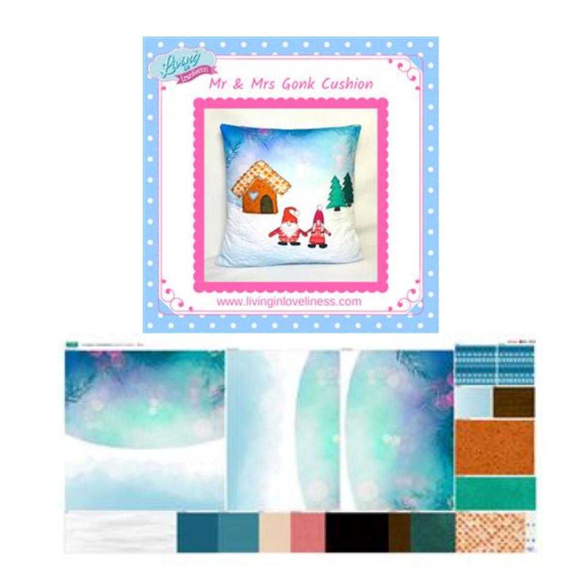 Living in Loveliness Blue Gonk Free Motion Cushion Kit: Pattern ...