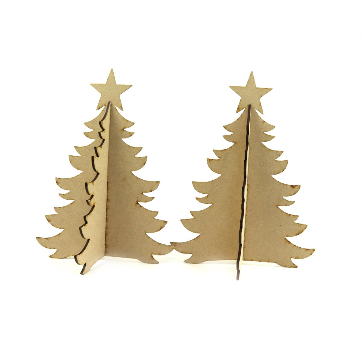 MDF Medium Slot Together Christmas Trees, Pk of 2, approx 10 inches ...