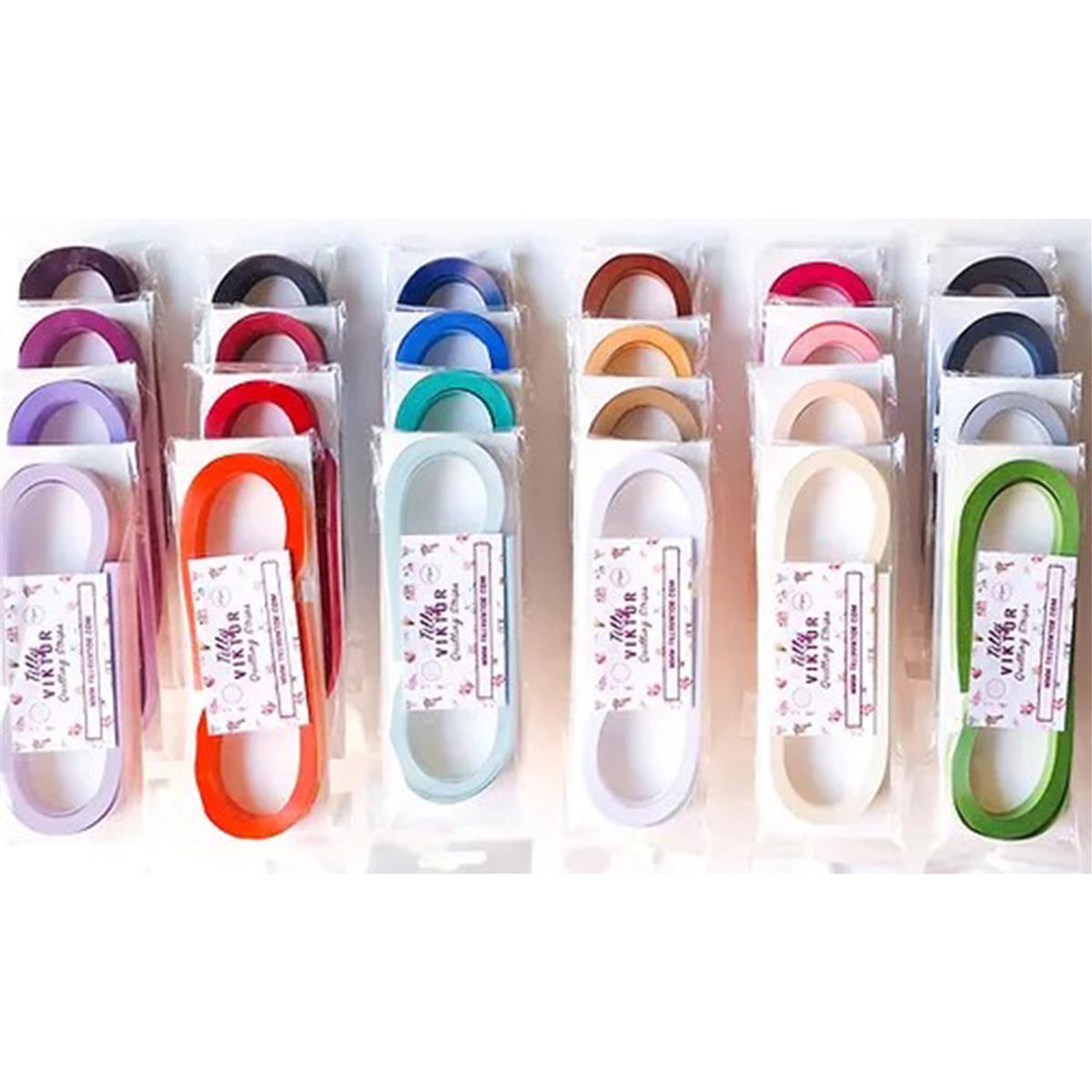 TillyViktor - Full 24 Pack 10mm Metallic Quilling Paper Range | HobbyMaker